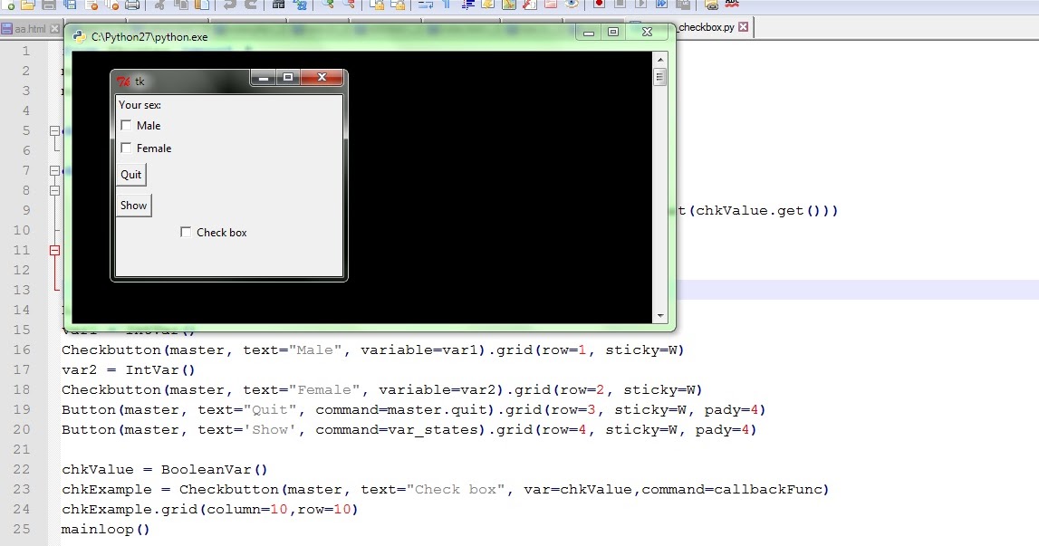 Python GUI Tkinter Checkbutton Tutorial | Tutorial101 Python GUI Tkinter Checkbutton Tutorial | Tutorial101
