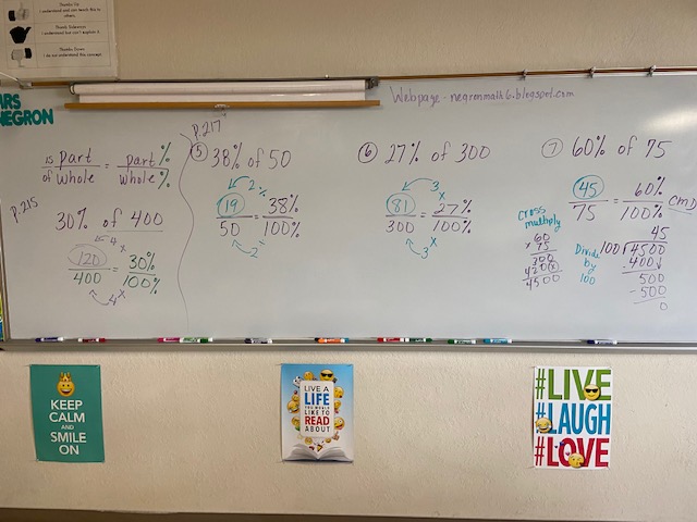 Mrs. Negron 6th Grade Math Class: 2019