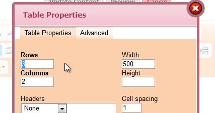 Using Tables on your UnitWise Website