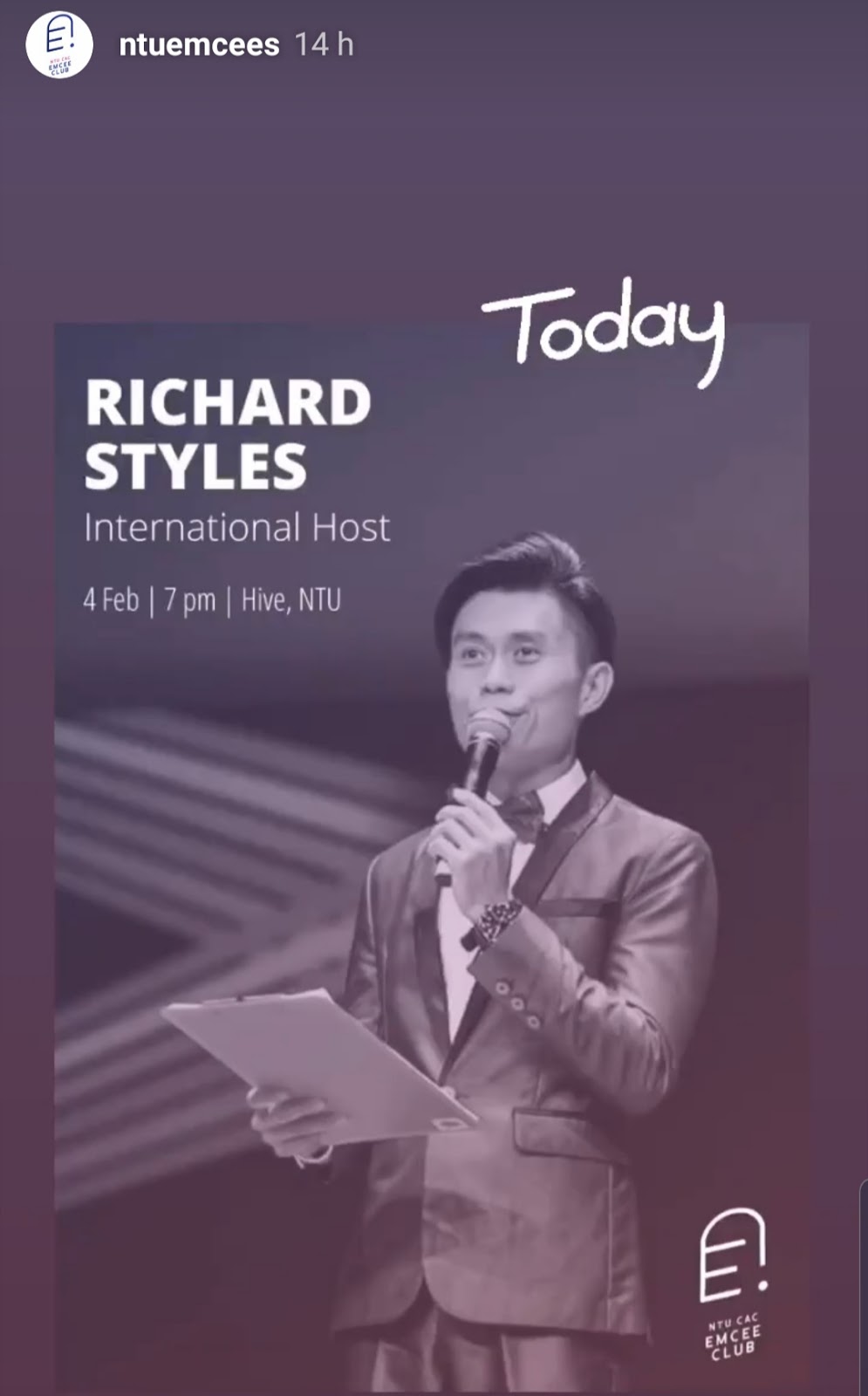 An Evening With NTU Emcees Club – Emcee Richard Style