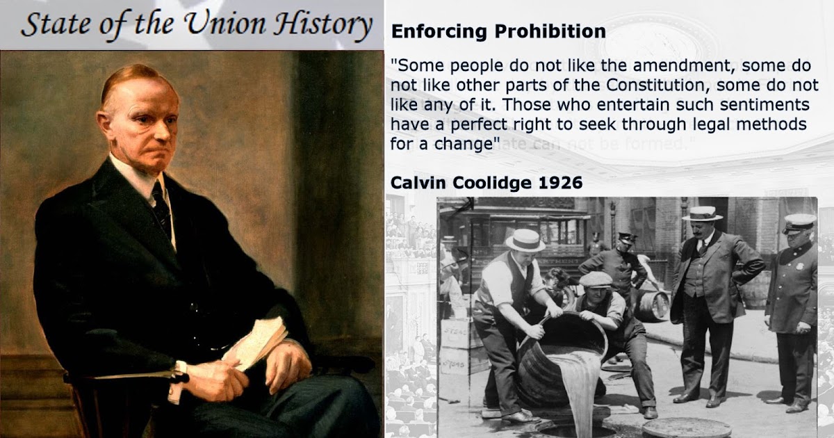 State of the Union History: 1926 Calvin Coolidge - Prohibition Enforcement