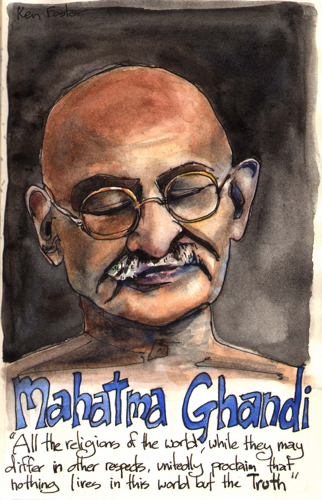 Ken's Sketch Journal: Mahatma Gandhi