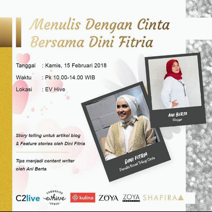 Menulis Dengan Cinta, Workshop Bareng Dini Fitria