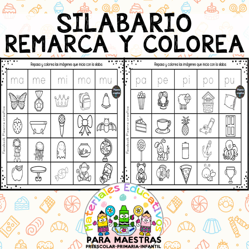 Silabario para Remarcar y Colorear | Materiales Educativos para Maestras