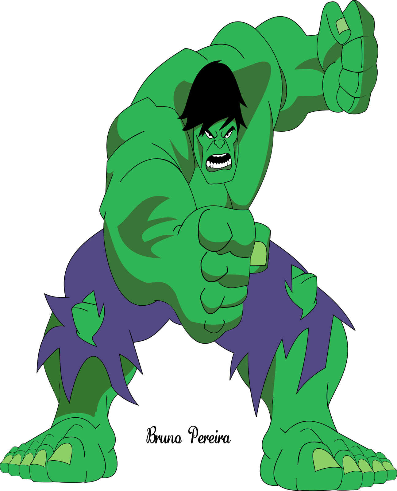 Bruno Nerd Comics: TIME LAPSE - Desenhando o Hulk com Inkscape