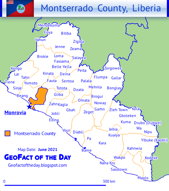 GeoFact of the Day: Flag of the Day: Montserrado County, Liberia