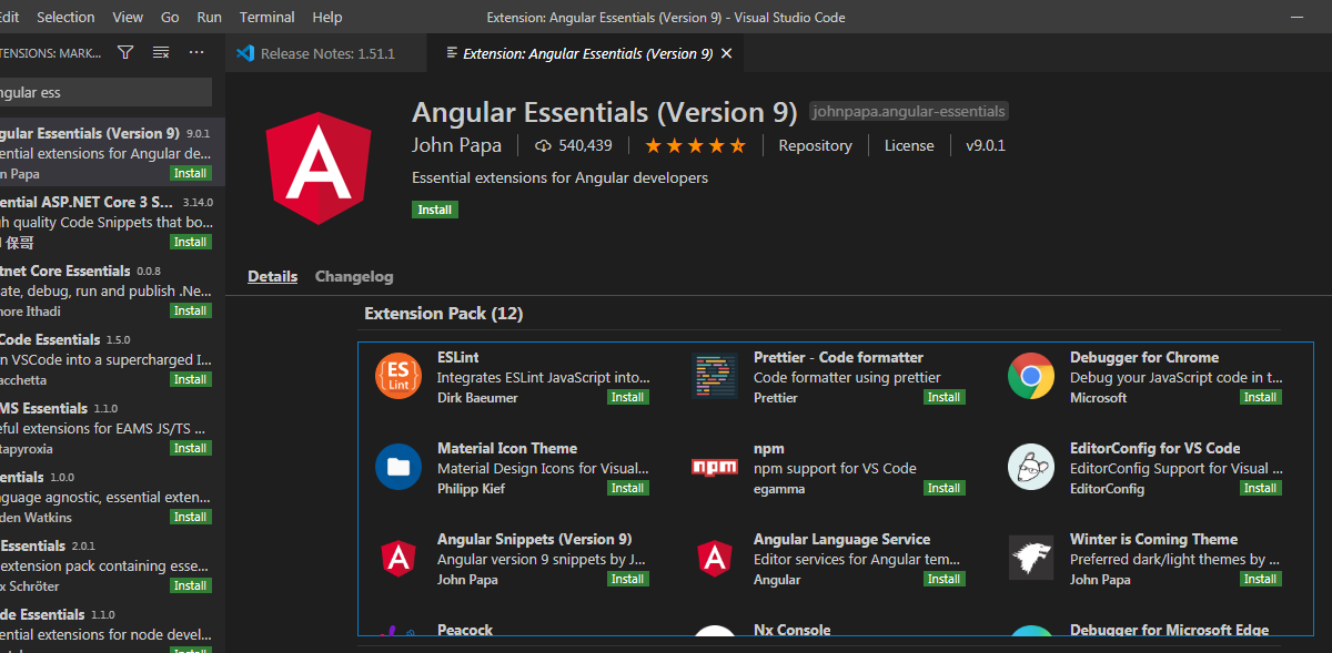 Instalar Extensiones de Angular en Visual Studio Code