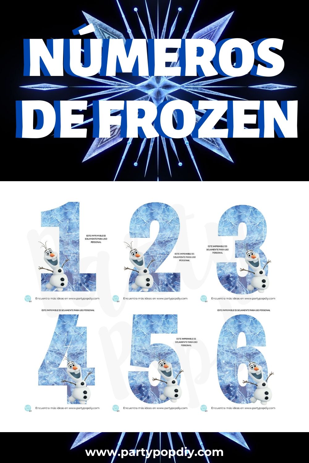 Numeros de frozen | PartyPop DIY