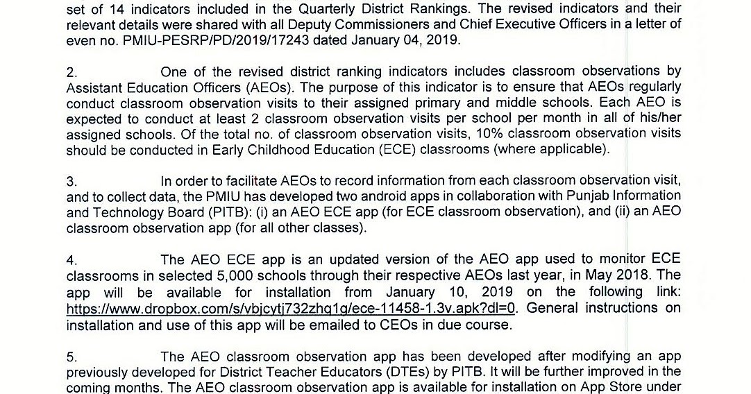 AEO CLASSROOM OBSERVATION VISITS APPLICATIONS (ONE FOR ECE CLASSES AND ...