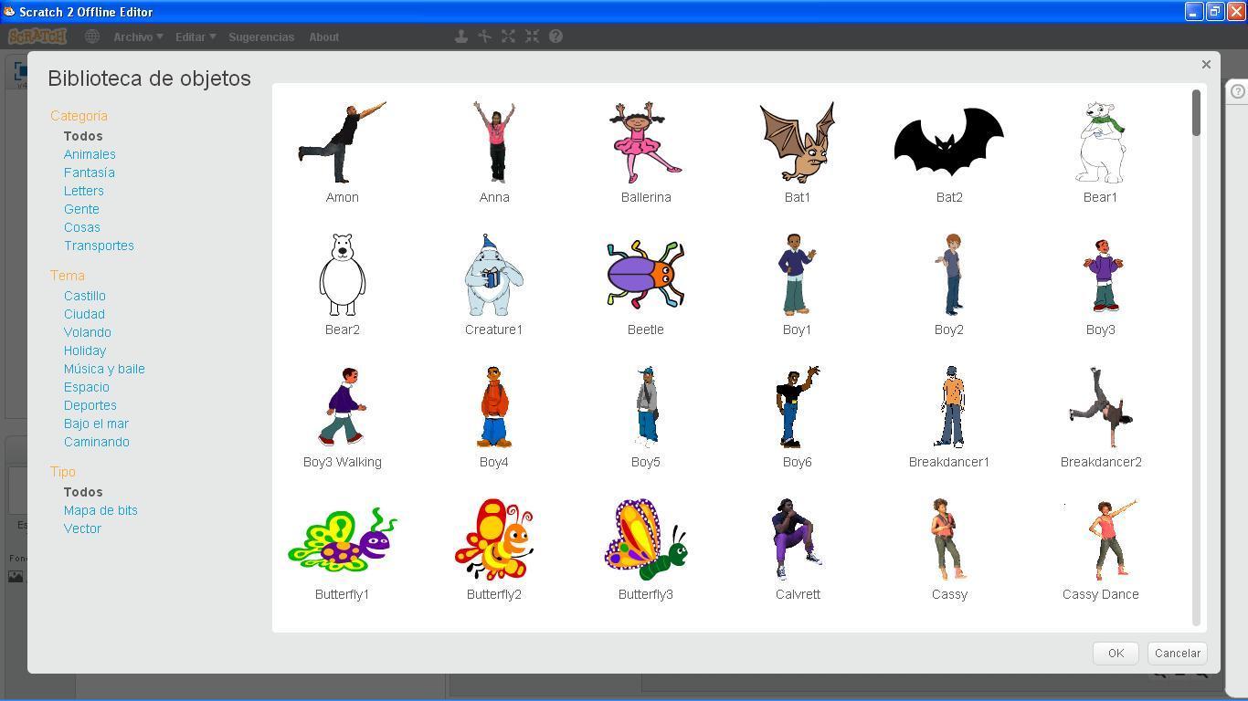 Scratch en la ESO: Práctica4: Personajes