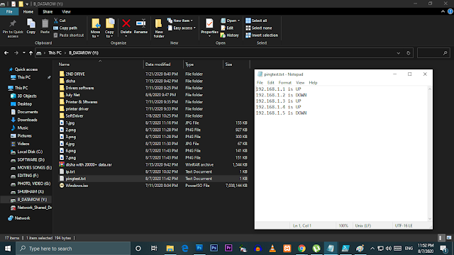 Script to ping multiple IP addresses and Host names using powershell