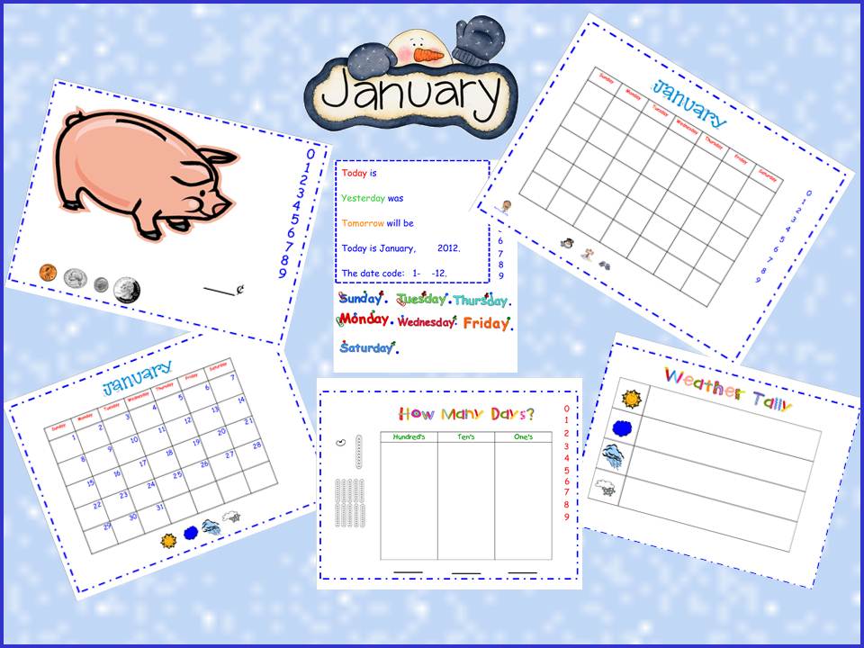A Teacher's Touch: January Smartboard Calendar