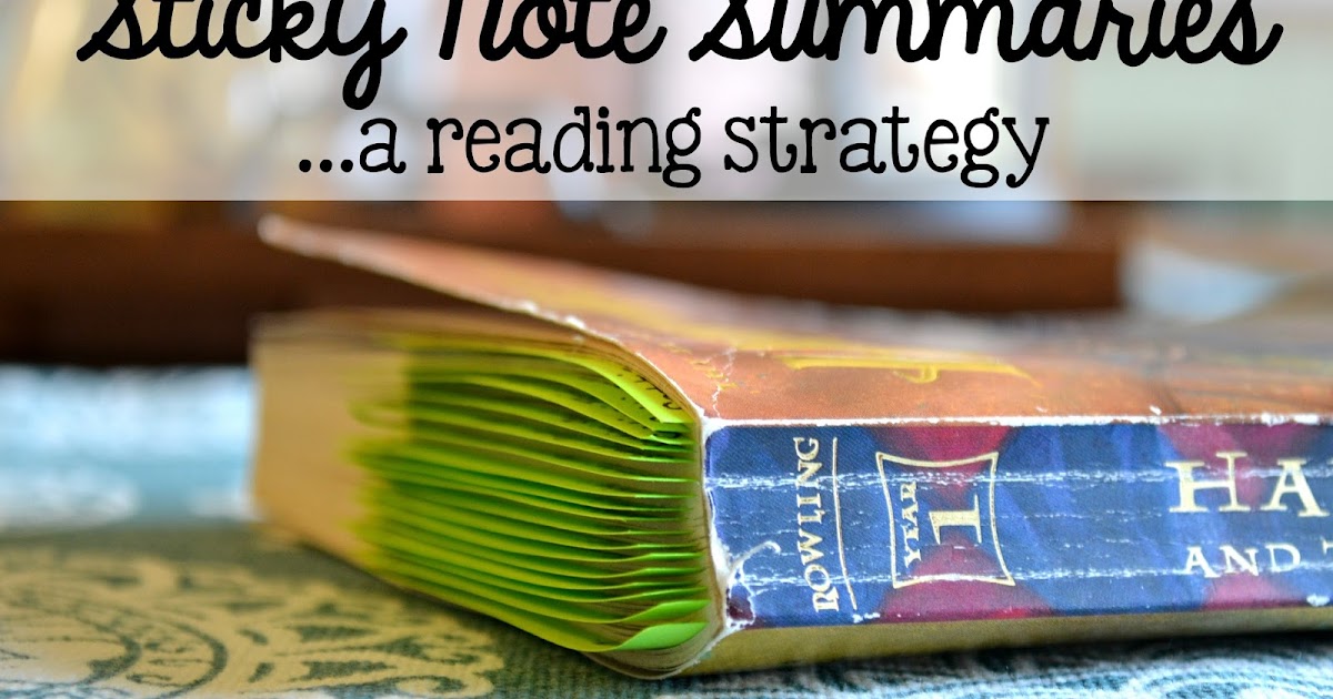 Mrs. Cain's Creations: Sticky Note Summaries...A Reading Strategy ...