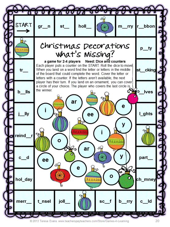 Fun Games 4 Learning: Christmas Literacy Freebies