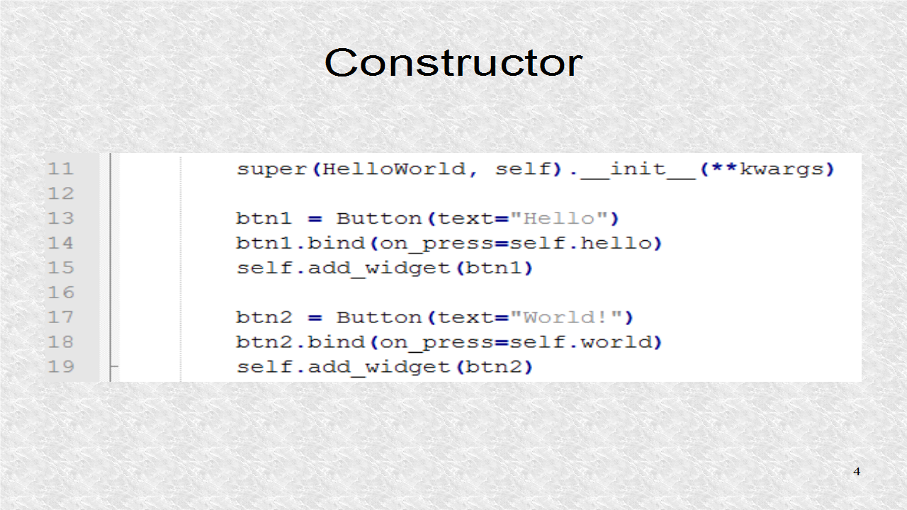 Mobile Programming In Python 2 Binding Functions To Buttons