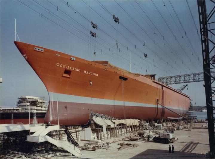 S.S. "GUGLIELMO MARCONI": "GUGLIELMO MARCONI" launched fifty years ago
