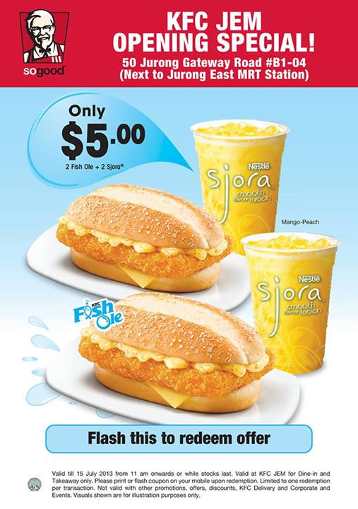 FoodieFC: KFC Singapore: 2 Fish Ole and 2 Nestlé Sjora for just $5 at ...
