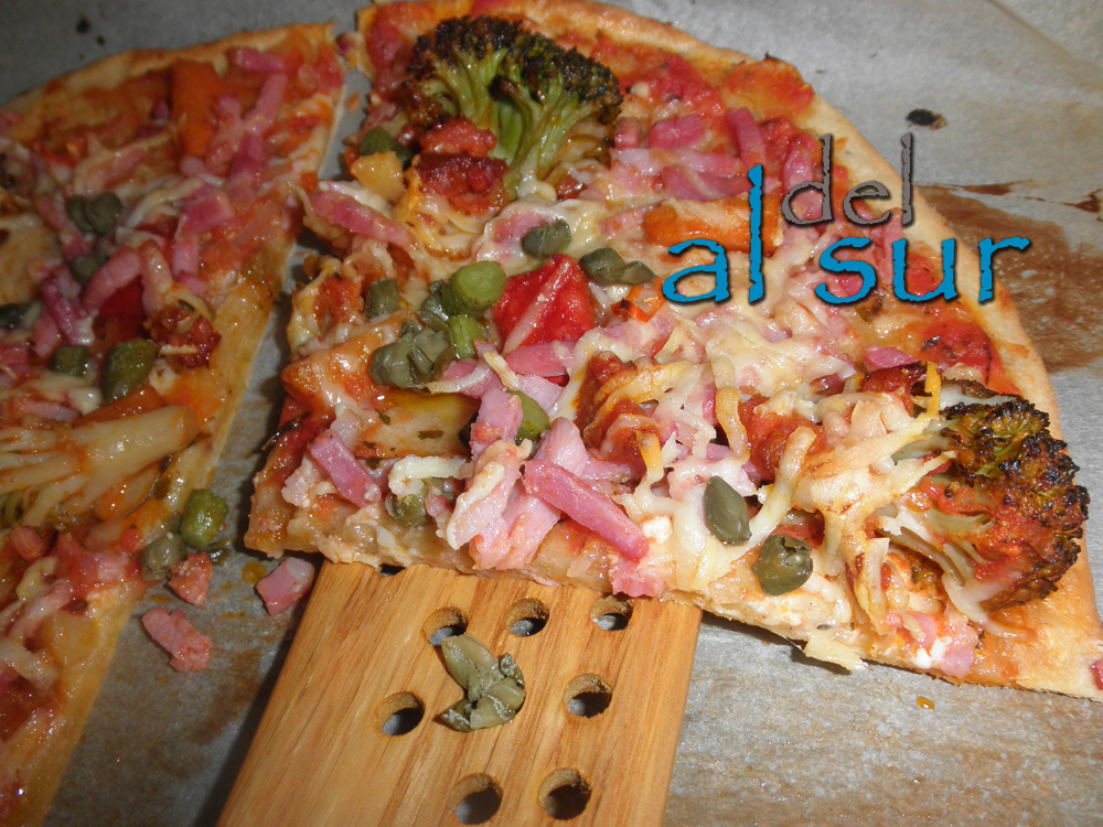 Pizza super fina y picante