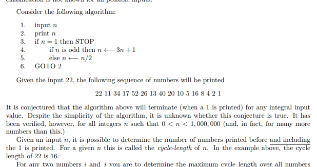 UVA Problem : 100 - The 3n + 1 problem (Solved)