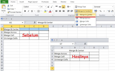 Fungsi Merge Cell di Excel dan Cara Menggunakannya