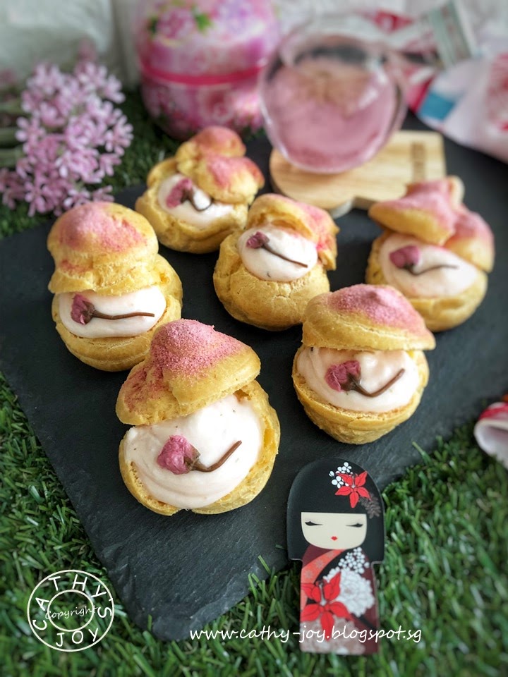 cathy's joy: Sakura Tiramisu Puffs