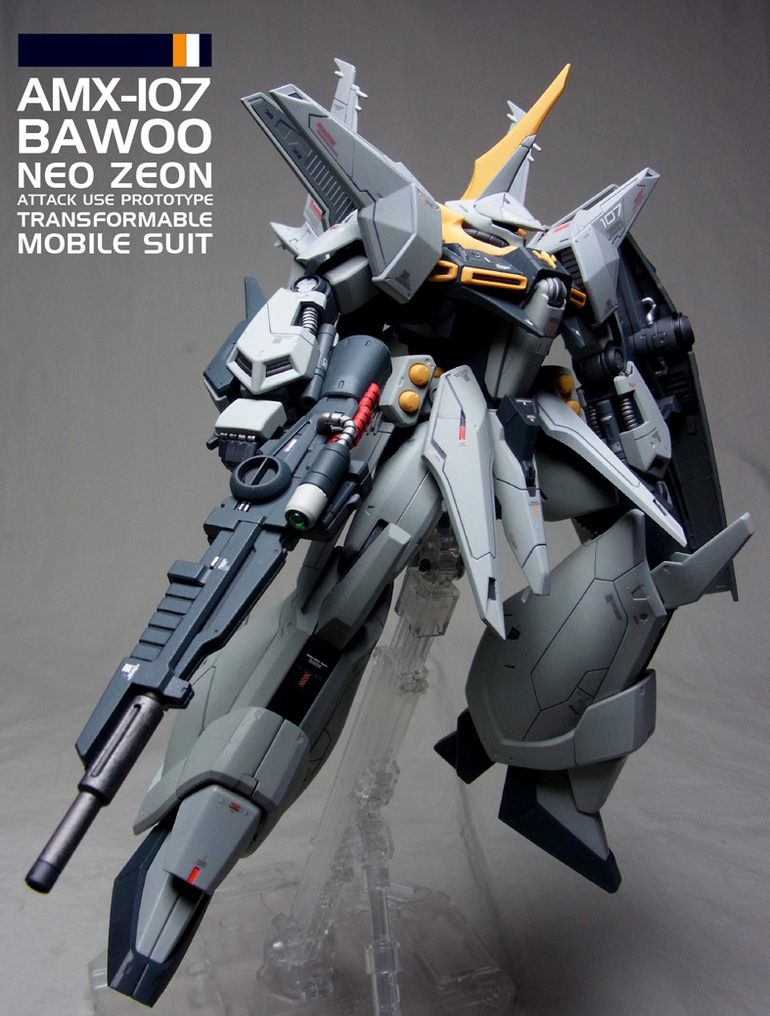 GUNDAM GUY: RE/100 AMX-107 Bawoo - Customized Build