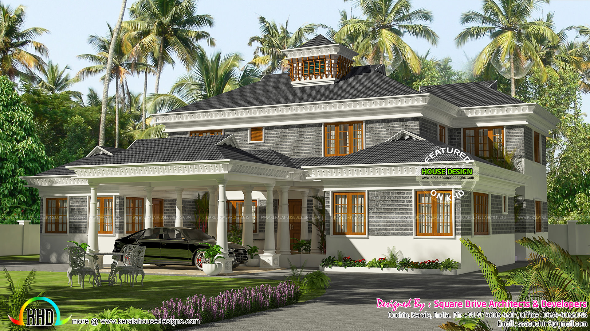 Grand home with inside view - Kerala Home Design and Floor Plans - 9K ...