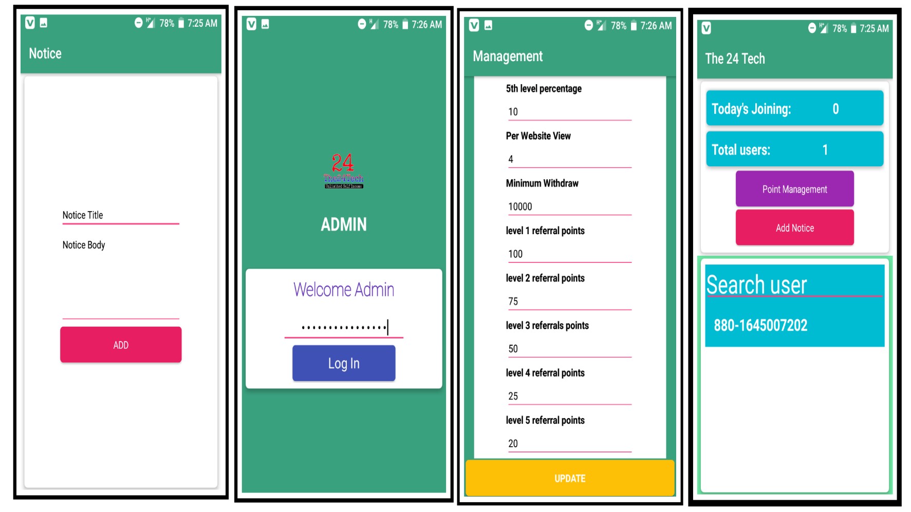 visit and earn ADMIN app aia file kodular 2021 admin app aia file