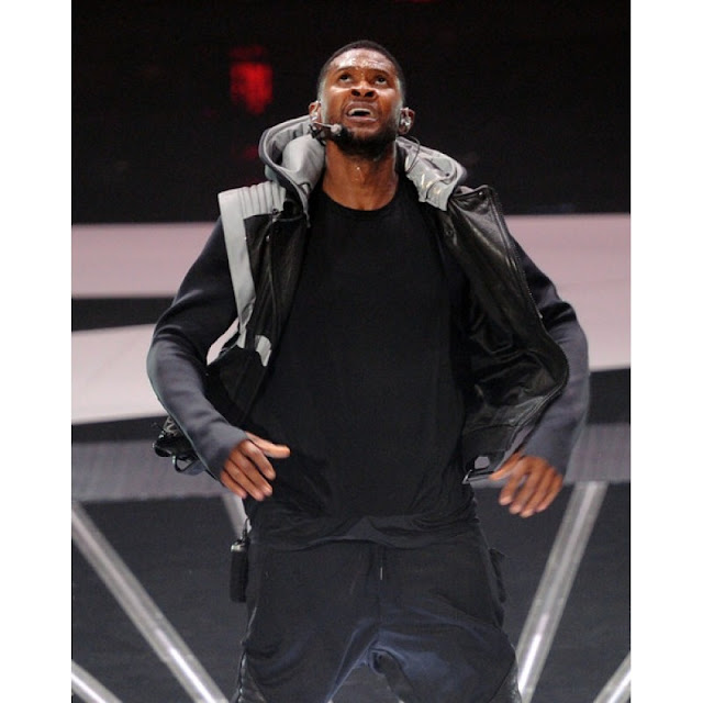 Celebrities leather jacket for sale: Usher Mtv Awards Vest Leather Jacket