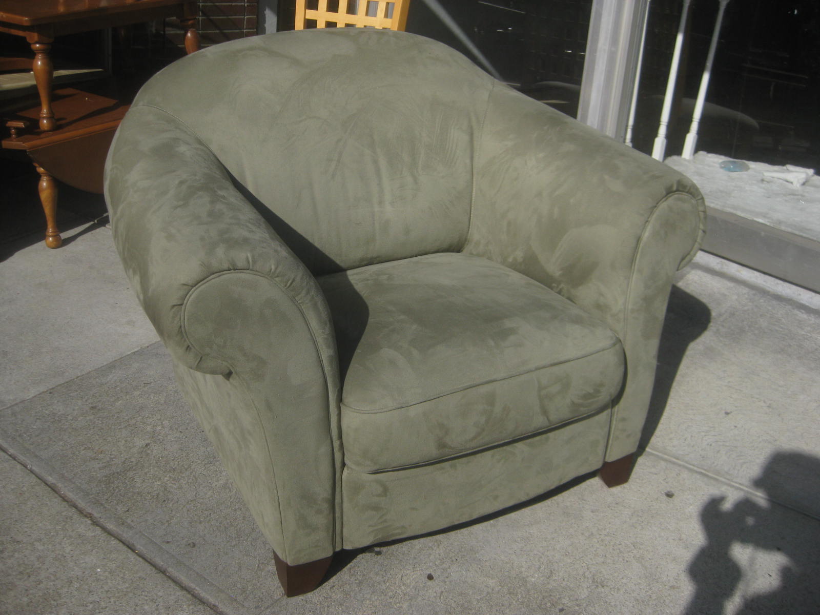 UHURU FURNITURE & COLLECTIBLES: SOLD - Italsofa Microsuede Chair - $100