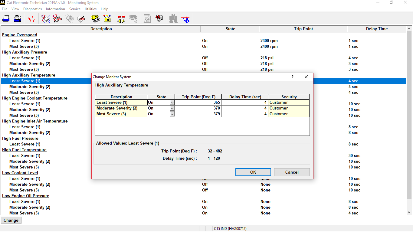 DATA ERROR on AUX Temp (Auxiliary Temperature) and Settings on ...