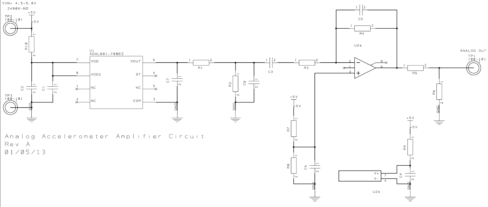 Technical Curiosities: Analog Accelerometer Amplifier and Filter Circuit