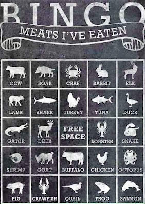 Bayou Renaissance Man: Let's play Meat Bingo!