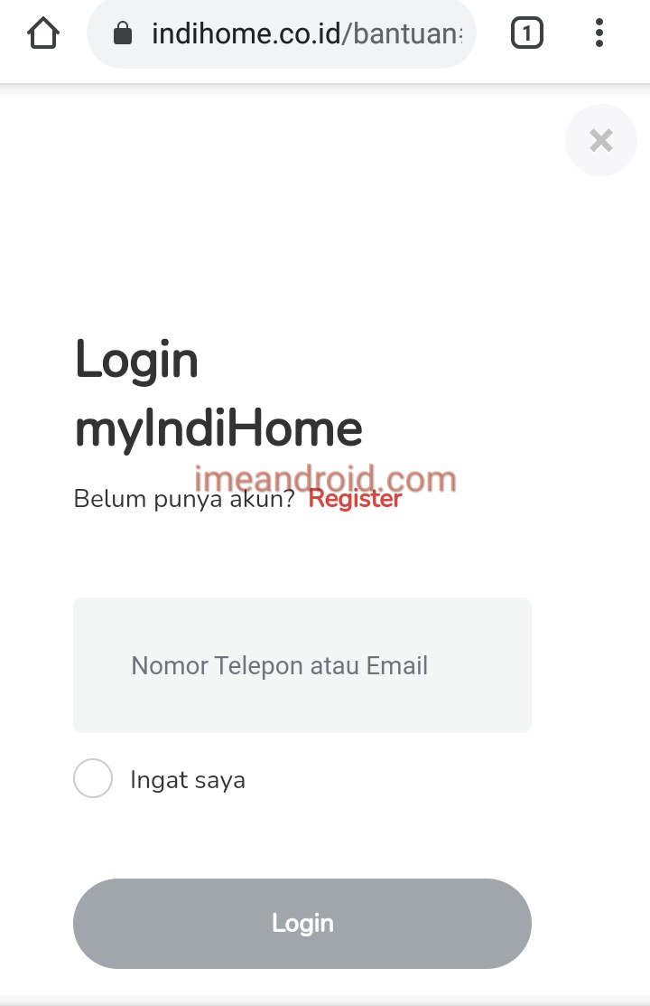Login customer service indihome