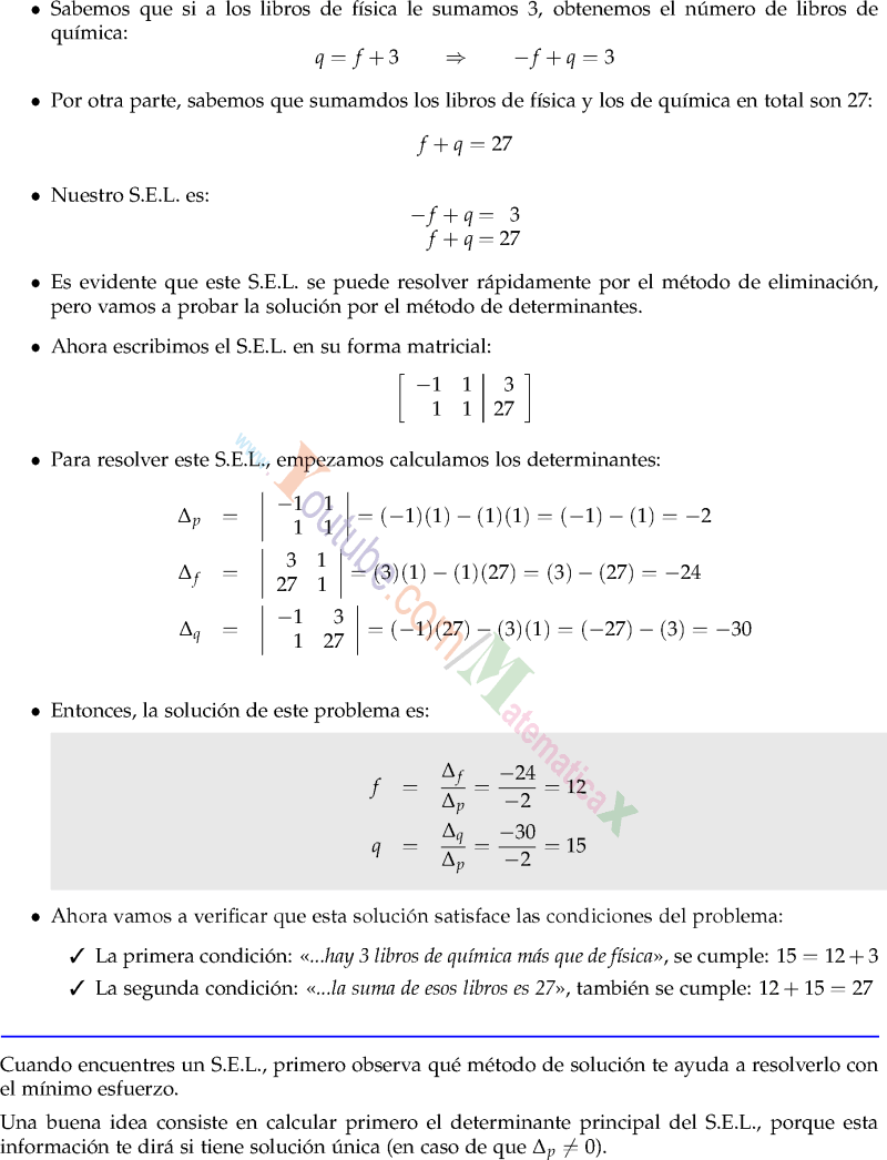 Método de Determinantes-Sistema de Ecuaciones de 2×2 Ejercicios ...