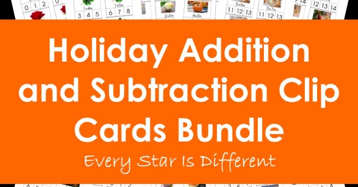 Every Star Is Different: Holiday Addition and Subtraction Clip Cards Bundle