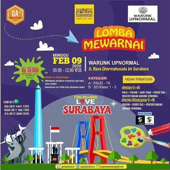 Lomba Mewarnai Surabaya 2020 - lomba menggambar dan mewarnai 2021
