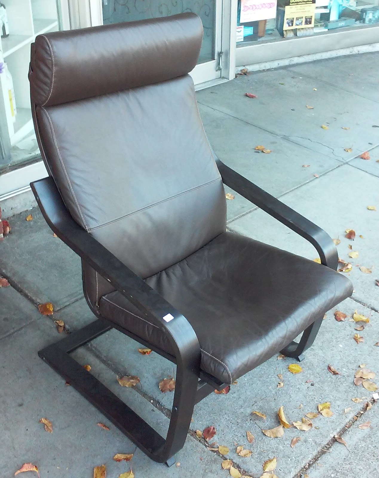 UHURU FURNITURE & COLLECTIBLES: SOLD #9290 Faux Leather Poang Chair - $65
