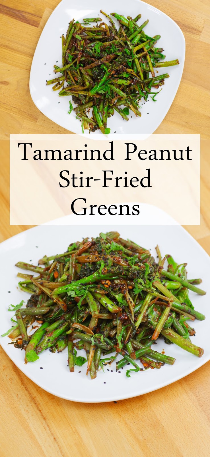 Tamarind Peanut Stir-Fried Greens |Euphoric Vegan