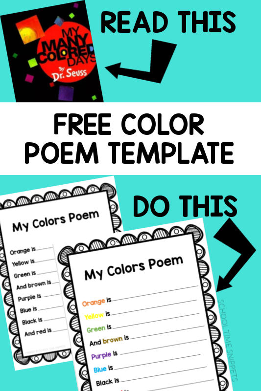 FREE Color Poem Template for Kids | School Time Snippets