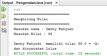 Program dengan menggunakan if - else statement untuk menentukan nilai ...
