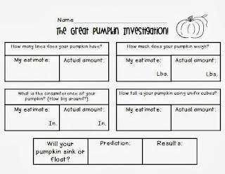 Simply Second Grade: Pumpkin Unit Photos {Part 1} Plus a pumpkin freebie!