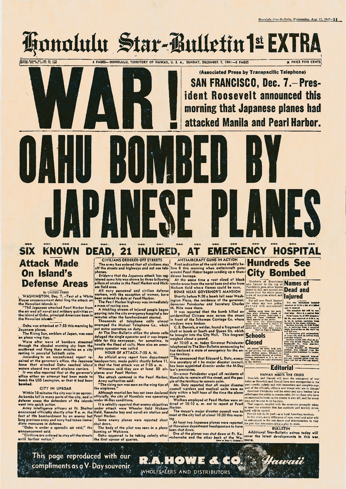 Taipei Air Station: Pearl Harbor Remembered - 7 December 1941 - UPDATED