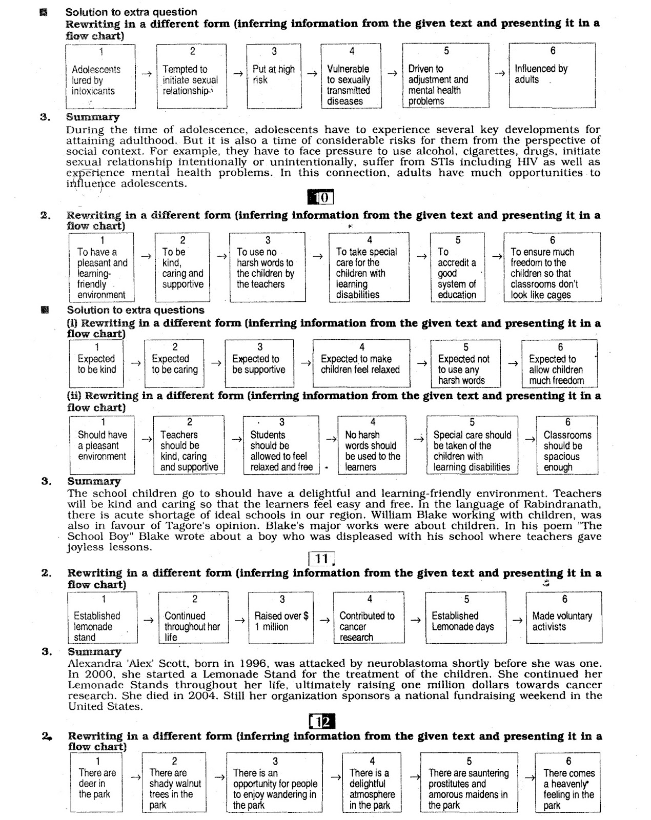 Hsc seen passage for Question No Flow Chart with answer Test Paper ...