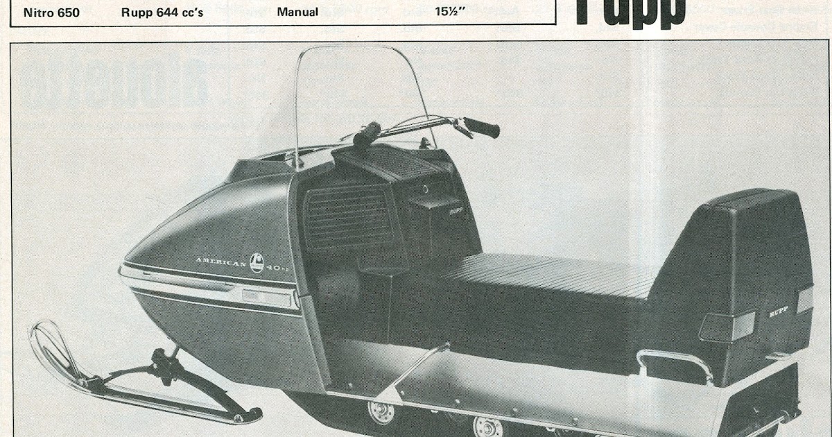 CLASSIC SNOWMOBILES OF THE PAST: 1972 RUPP SNOWMOBILE MODELS