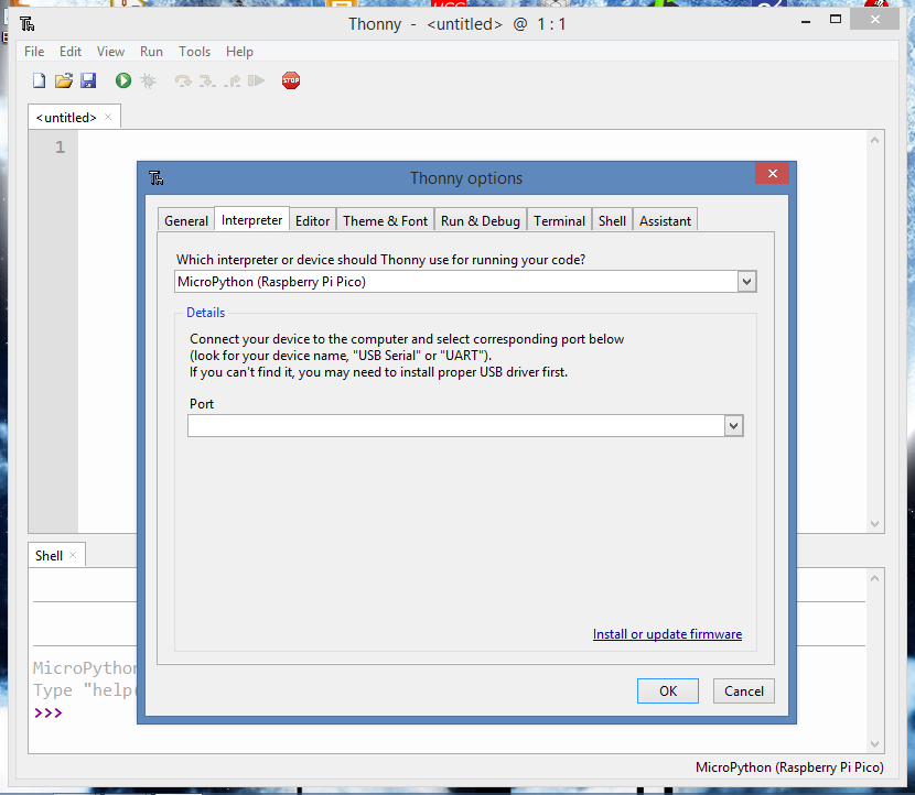 Raspberry Pi Pico: Instalar Thonny y usar MicroPython