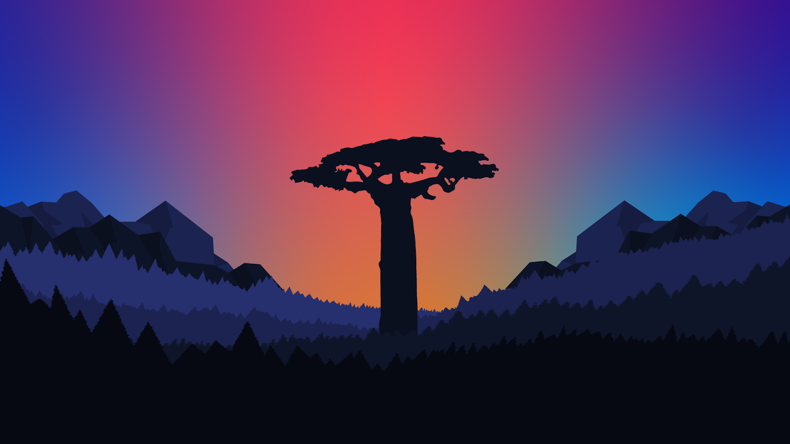 MINIMALIST DESKTOP WALLPAPER 4K - BAOBAB TREE - Heroscreen