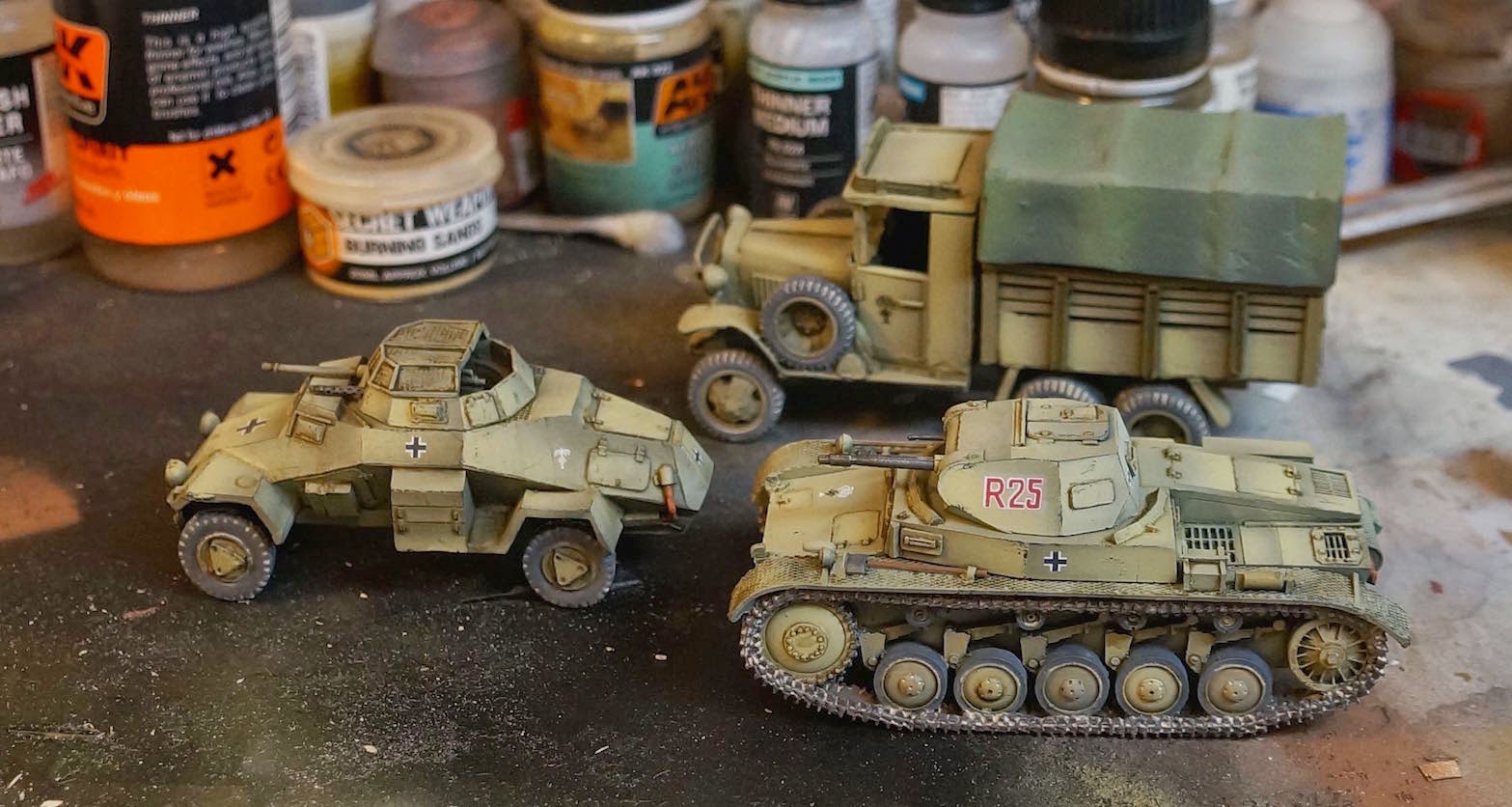 40k Hobby Blog: DAK Armored Car, Truck, and Panzer II