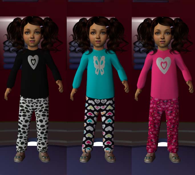 Birdgurl's Sims 2 Creations: Toddler Female Sleeve Outfit Collection 8