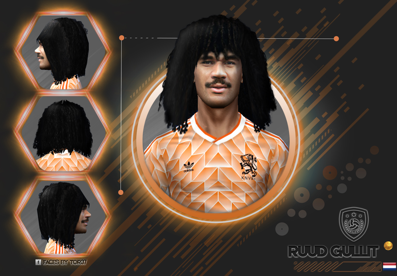 RUUD GULLIT / CLASSIC PLAYERS / NETHERLANDS - 1988 ~ PES6 Faces tor37